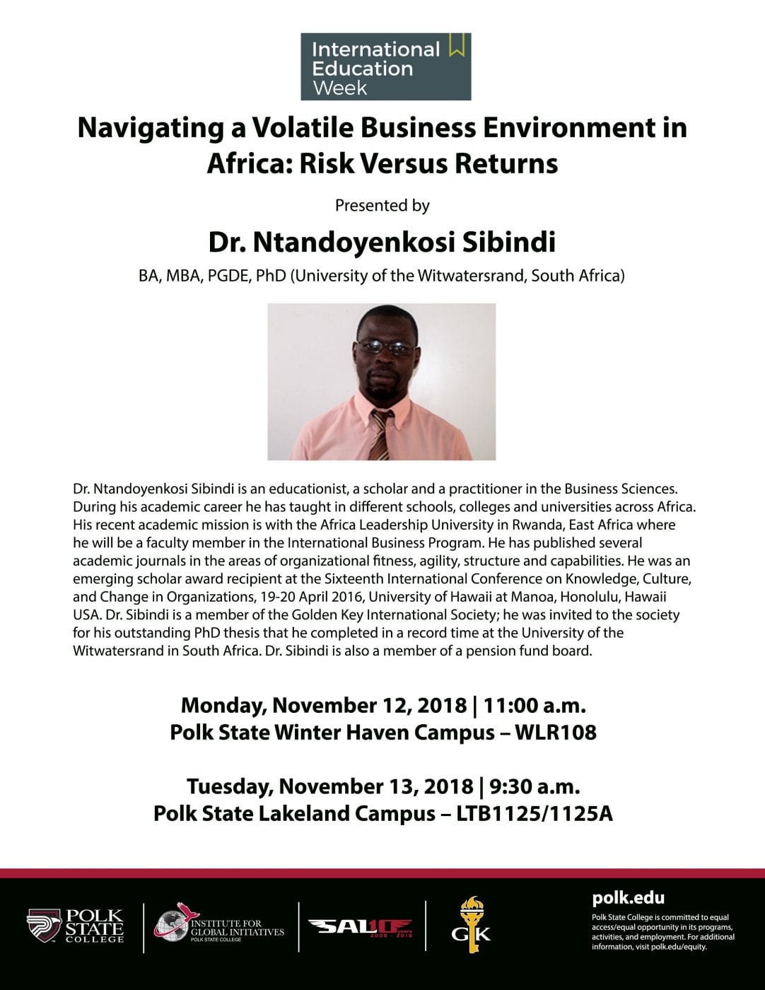 Polk State International Education Week: Navigating a Volatile Business ...