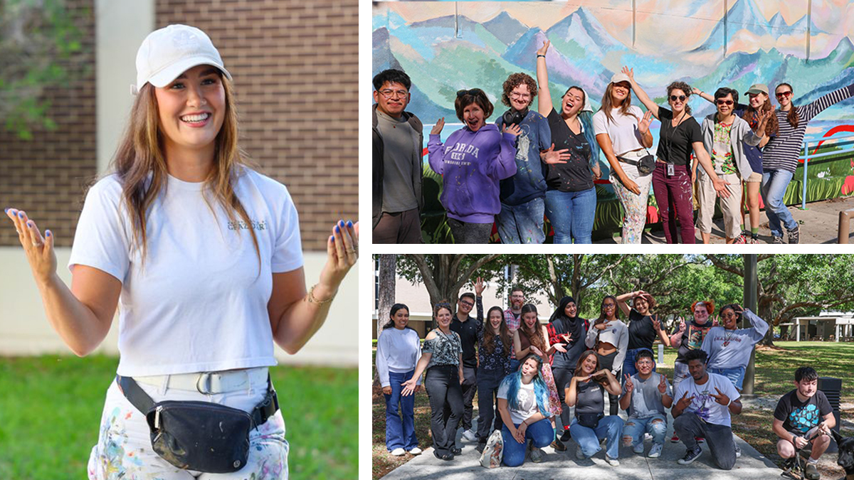 Polk State students learn from accomplished muralist Gillian Fazio ...