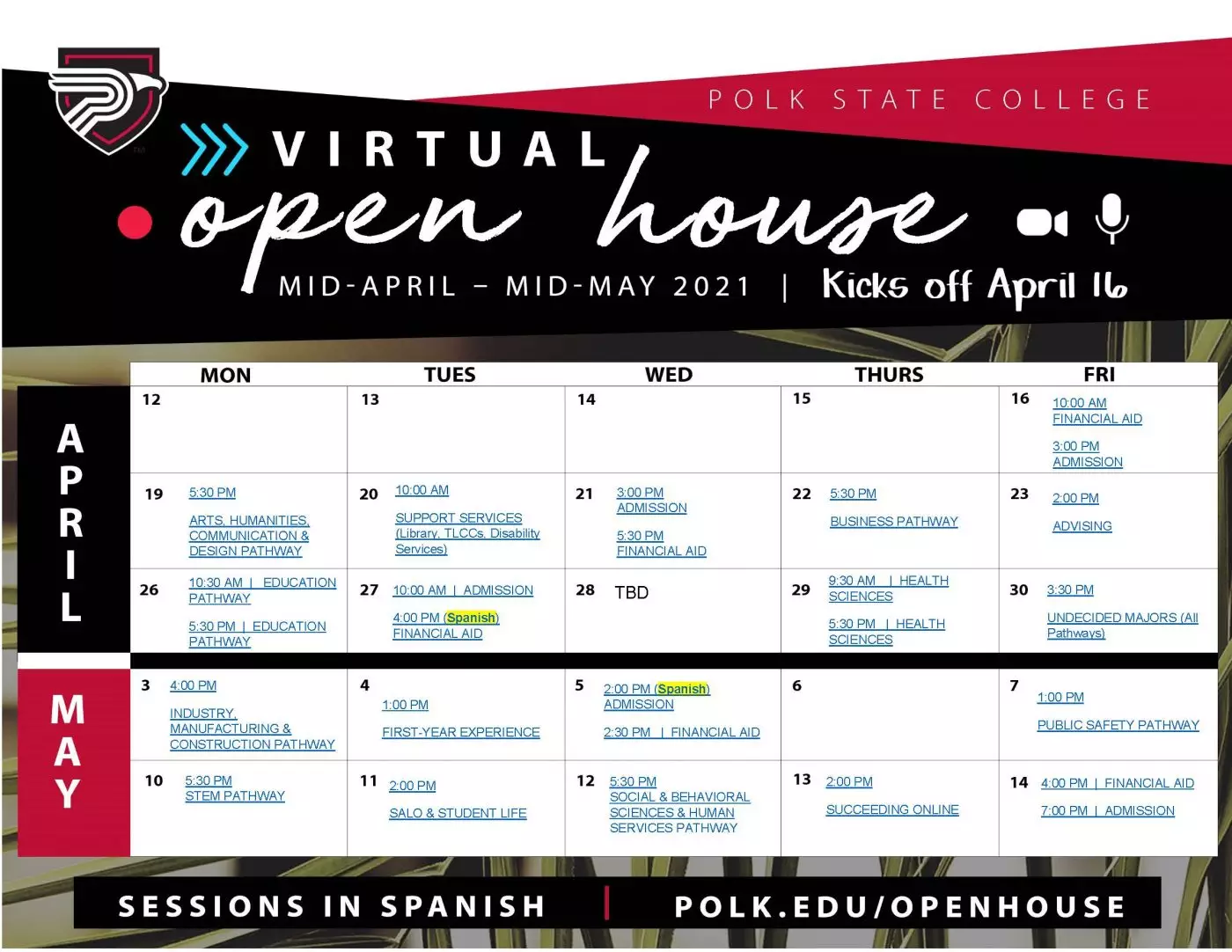 Open House Calendar - Polk State College